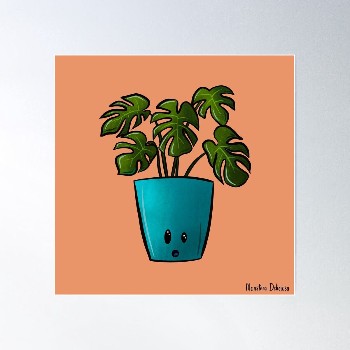 Monstera Plant Buddy Poster Wall Art, Modern Wall Decor For Living Room ...
