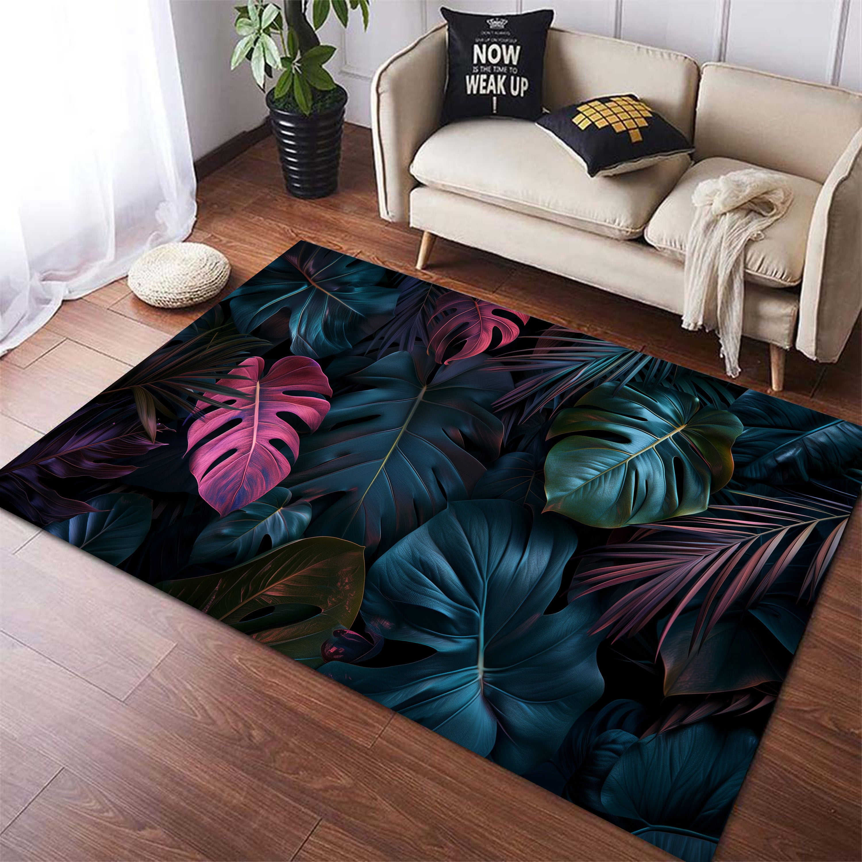 Monstera Plants Rug 2x3 ft = 65x95 cm Washable Rug - Walmart.com