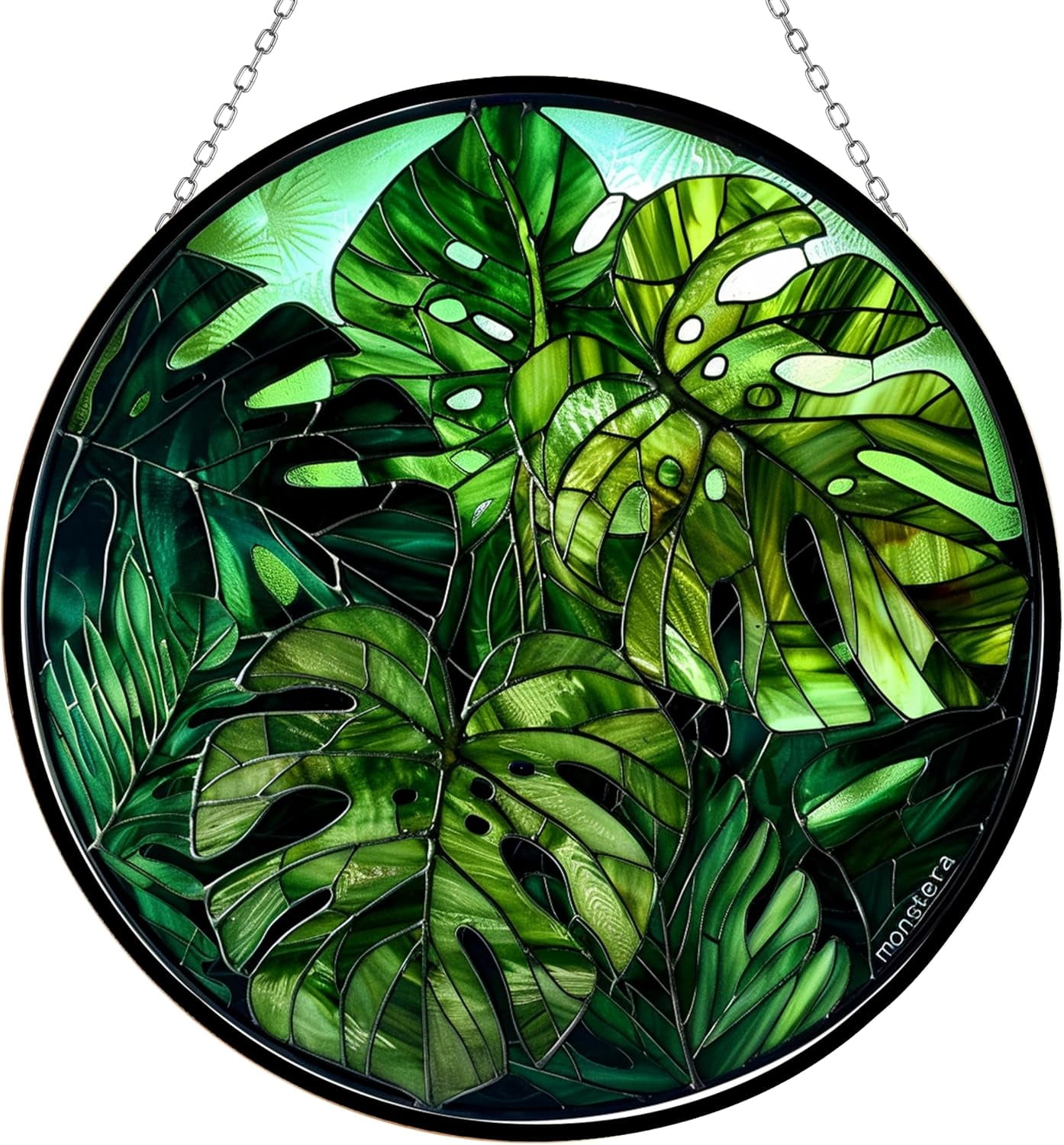 Monstera Stained Glass Window Hanging, Suncatcher for Women, Stained ...