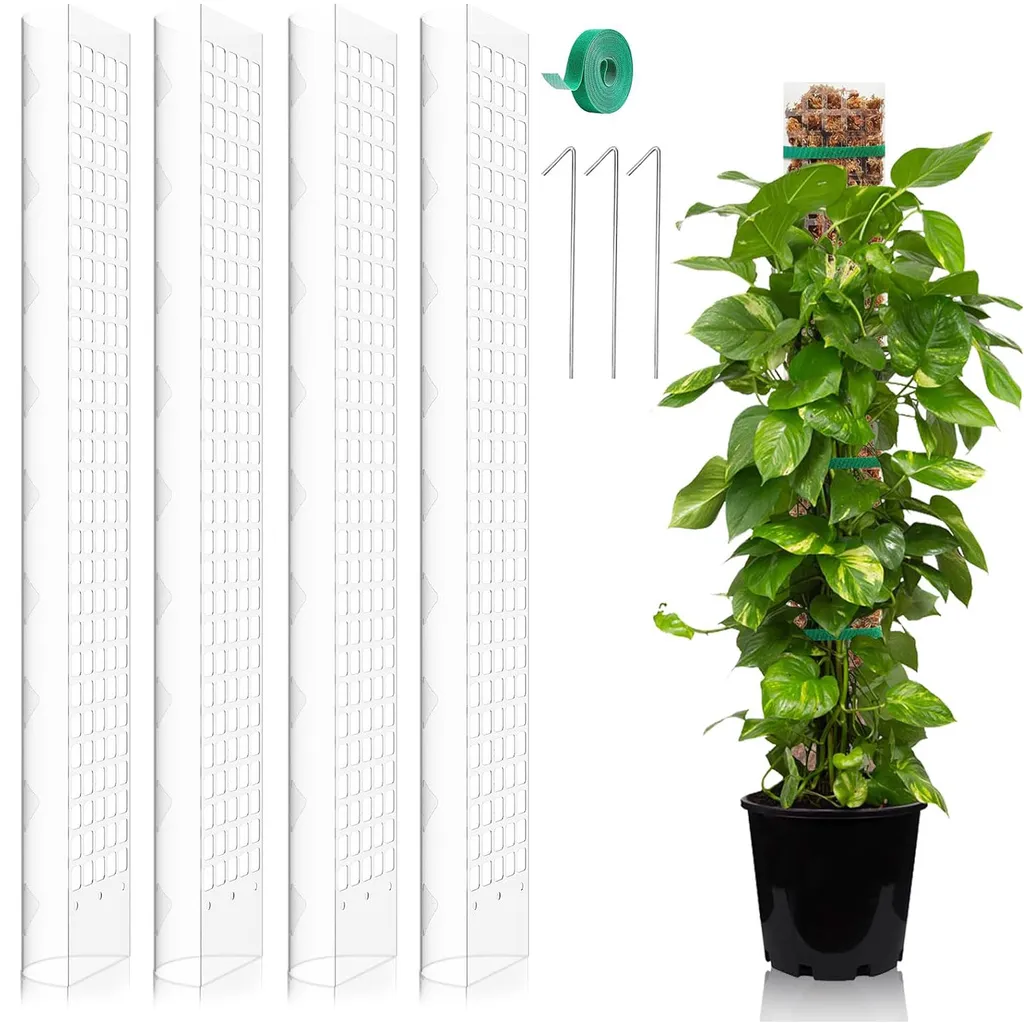 Monstera trellis support trellis rods, 4 pieces 24 inch moss rod plant ...