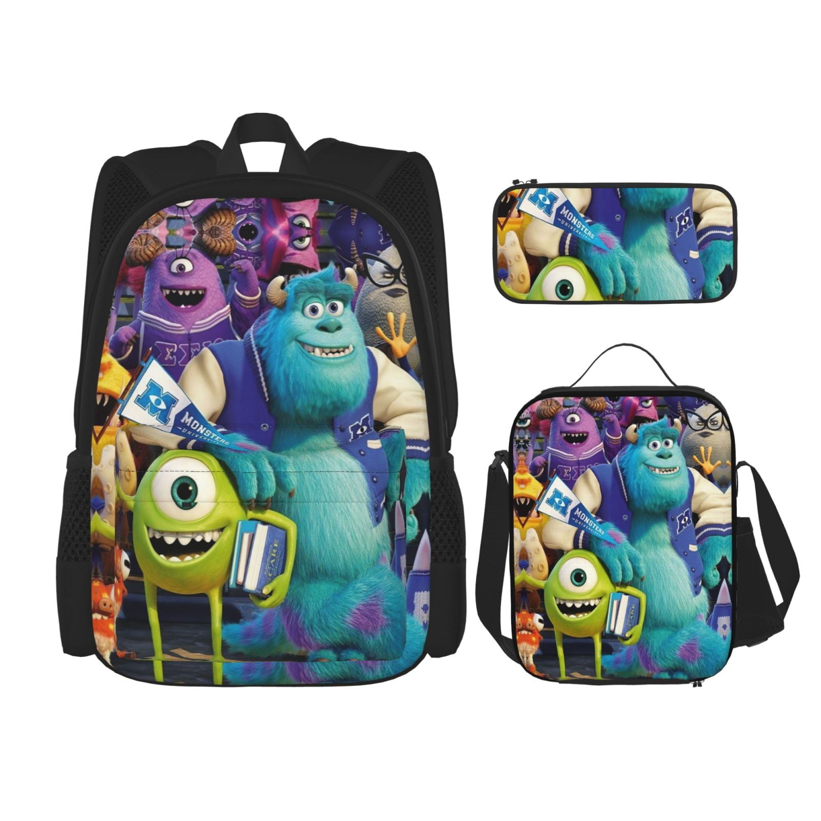 Monsters Backpack Set Versatile 3-in-1 with Crossbody Lunch Bag and ...