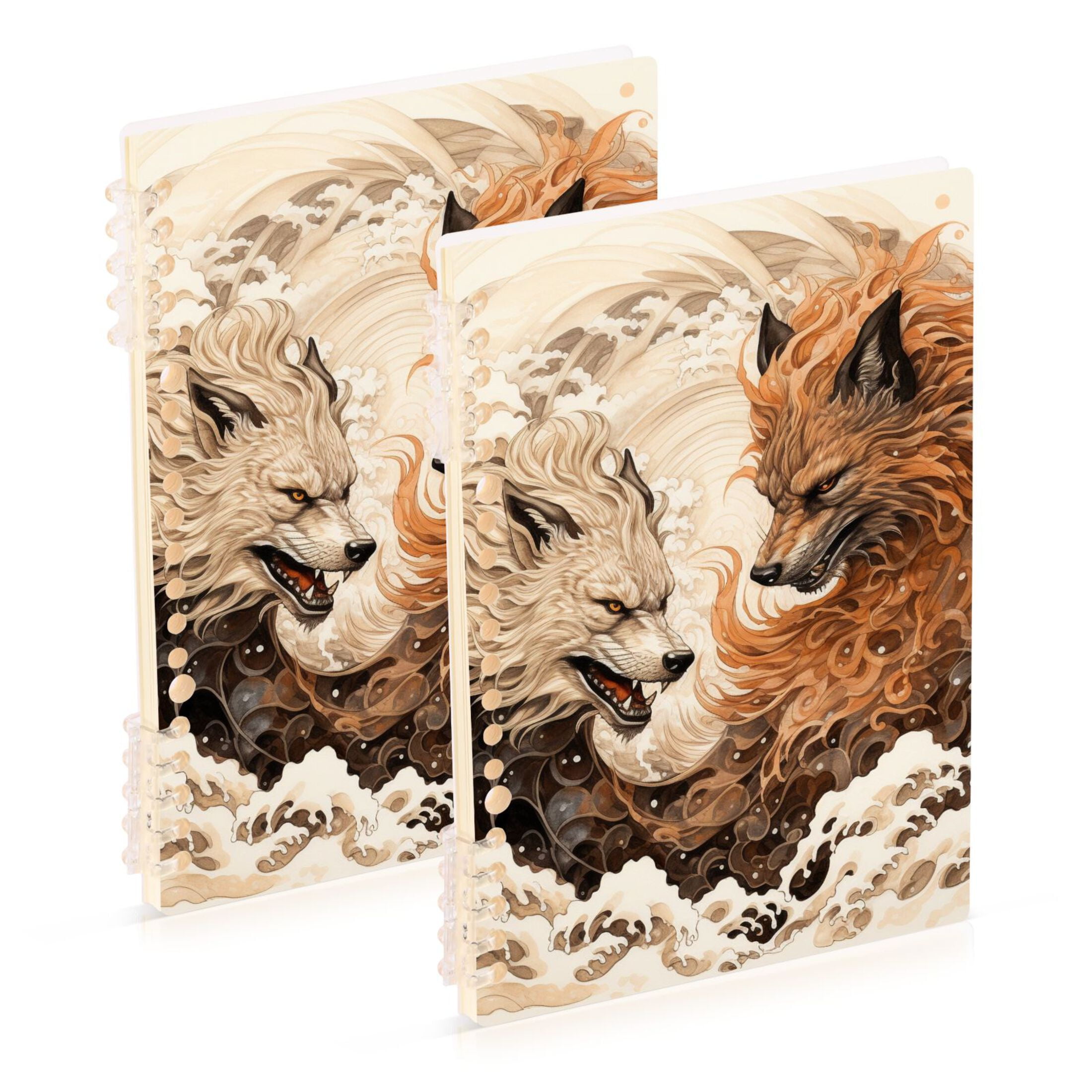 Monsters Beasts Wolves Waves Ring Binder Notebook Journey Note Diary ...