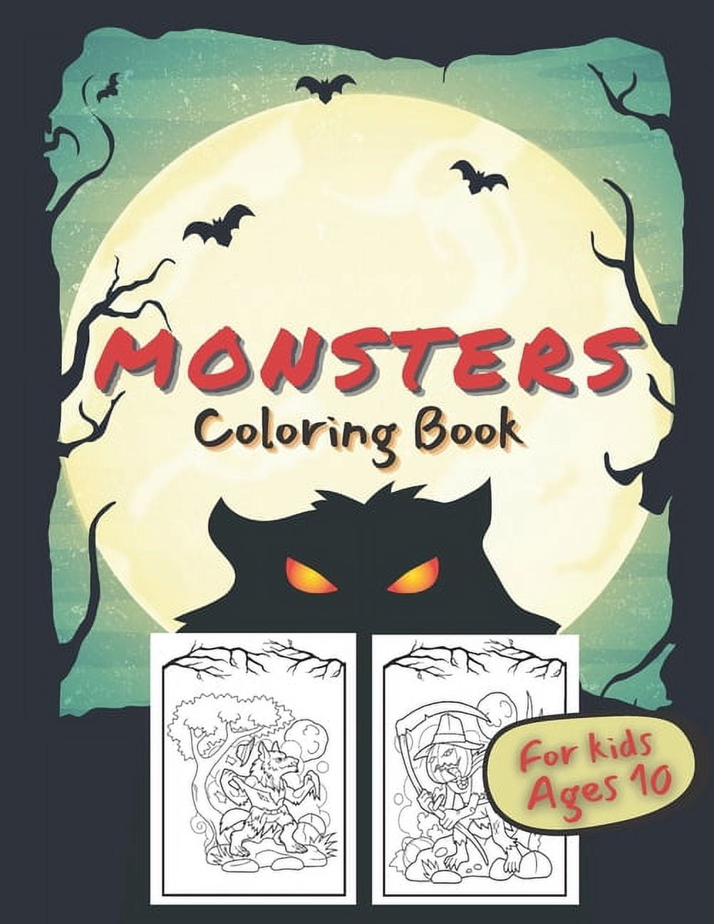 Monsters Coloring Book For Kids: Halloween coloring pages for kids ages ...