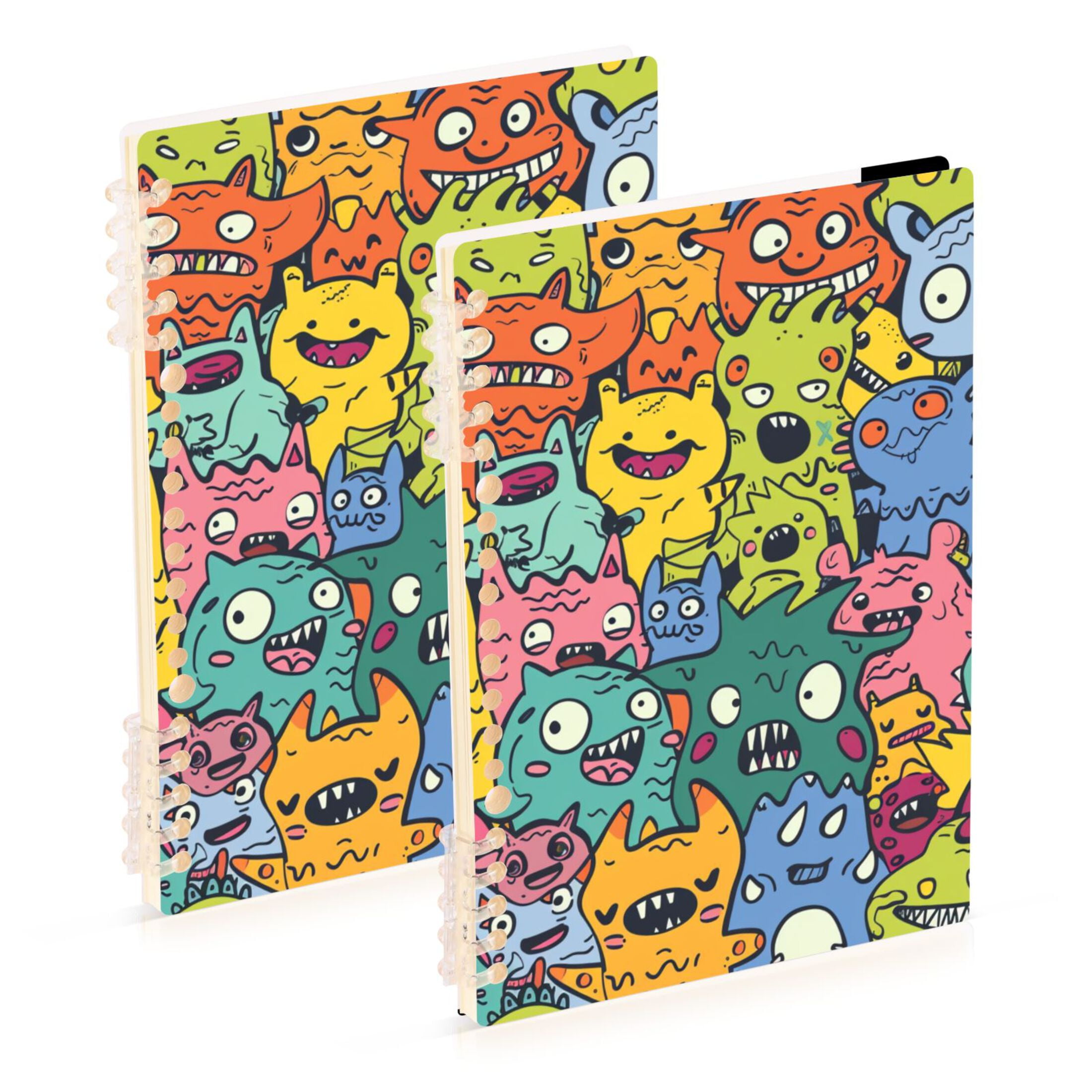 Monsters Doodle Ring Binder Notebook Journey Note Diary College Ruled ...