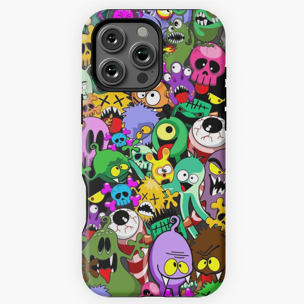 Monsters Doodles Characters Saga Phone Case for iPhone 16 15 14 13 12 ...