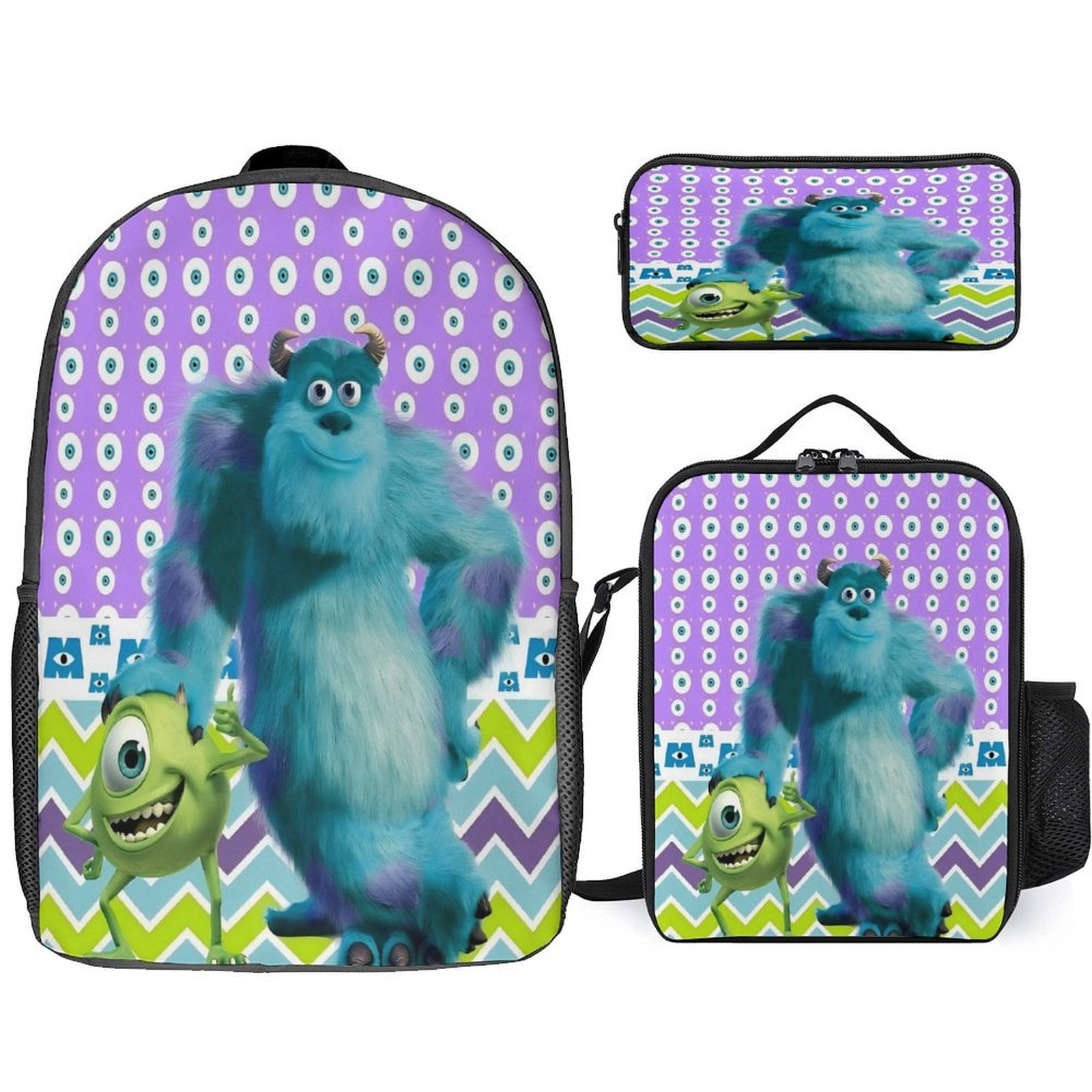 Monsters, Inc 3-piece backpack set 17inch backpack with lunch box and ...