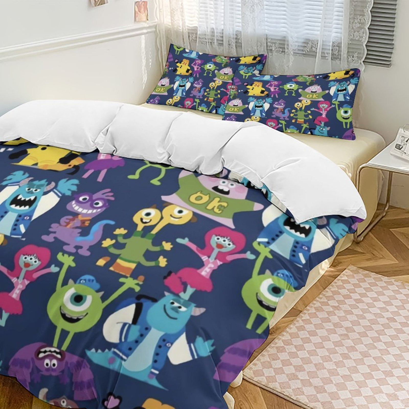 Monsters Inc Anime Cartoon Bedding 3-Piece Set, 79 X 90 Inches, 1 Duvet ...