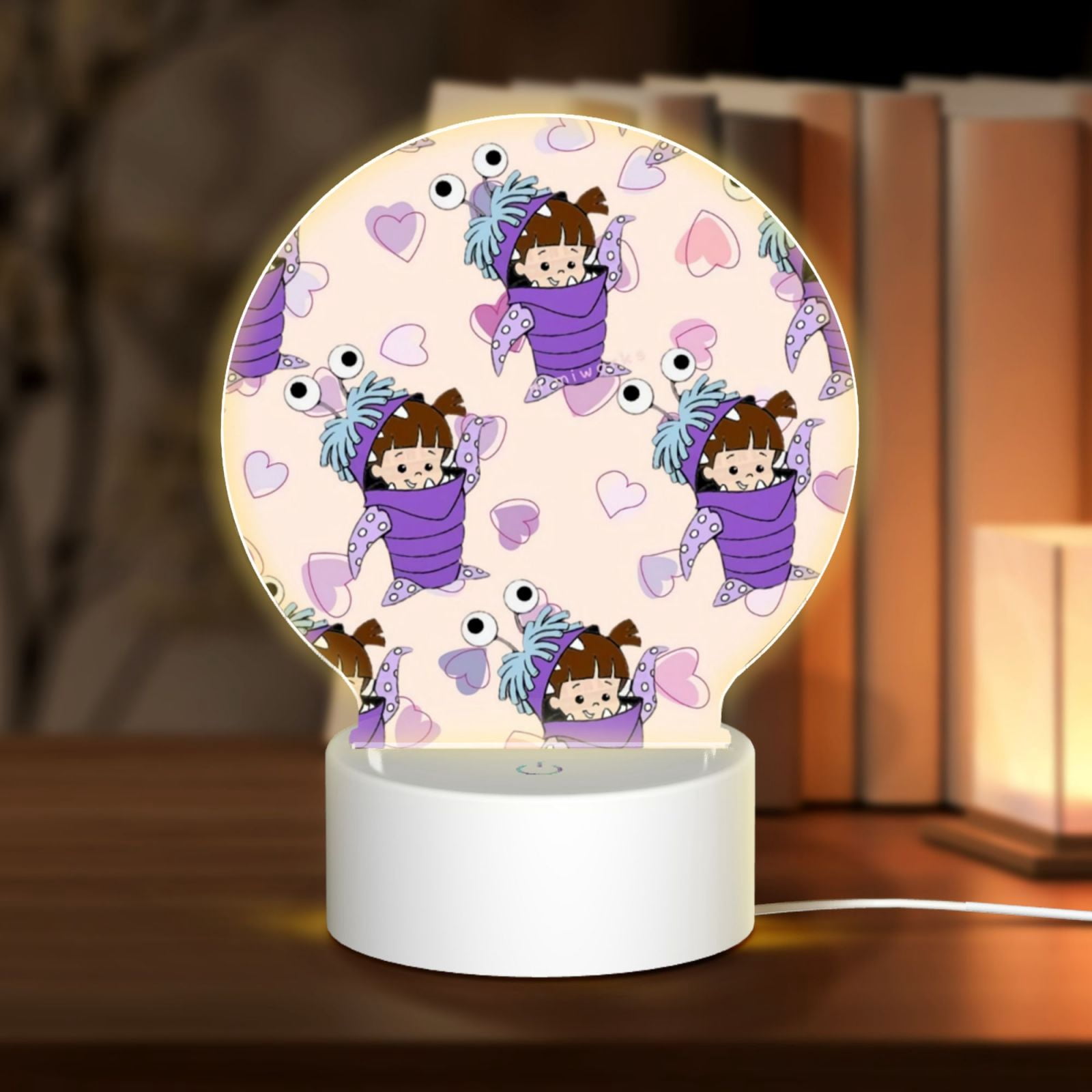Monsters Inc Anime Round Acrylic Night Light Is Suitable For Rooms ...