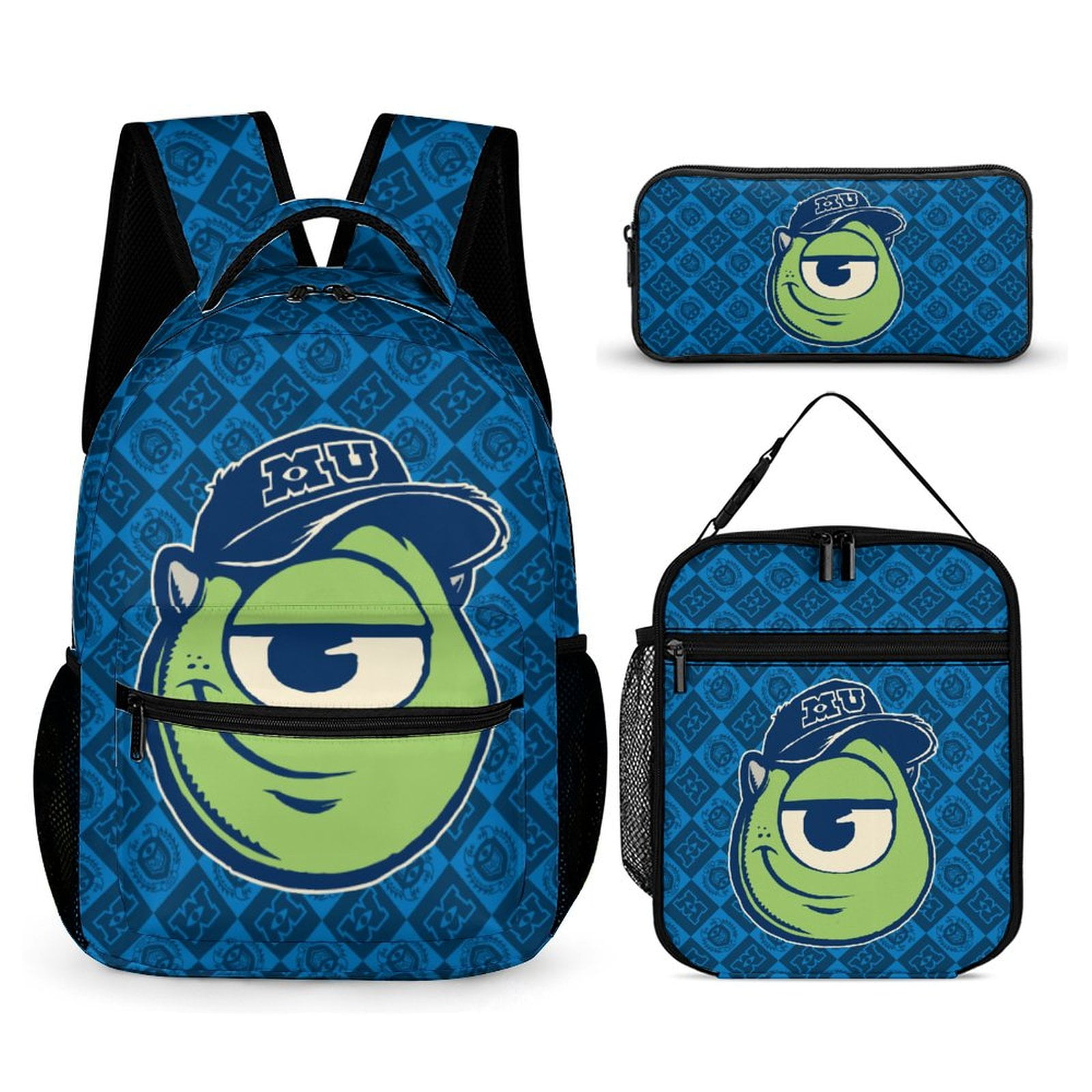 Monsters Inc Backpacks 3 Piece Set cartoon backpack with Lunch Bag And ...