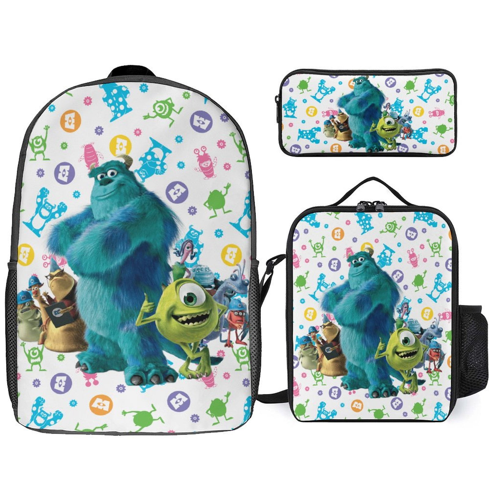 Monsters Inc Backpacks 3 Piece Set cartoon backpack with Lunch Bag And ...