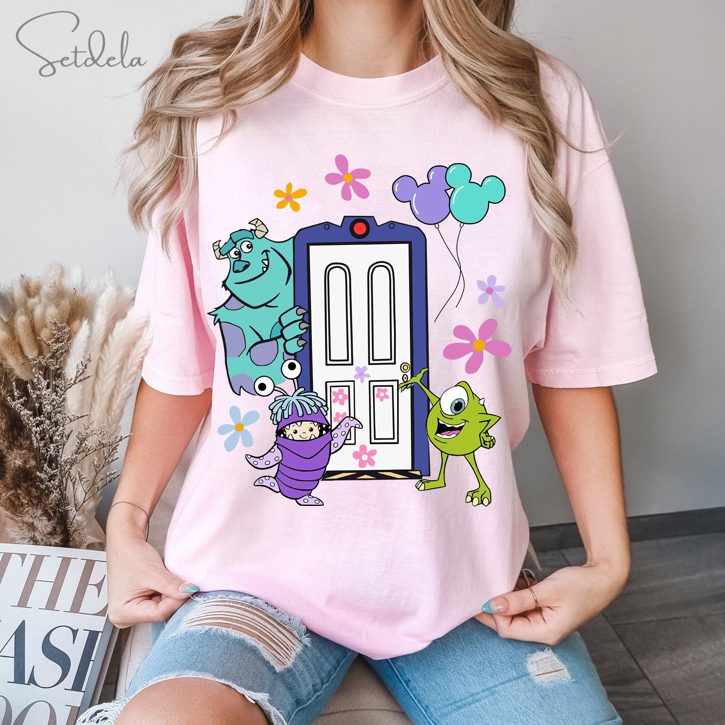 Monsters Inc Boo Mike Sulley Boo Door Mickey Balloon Floral S Shirt ...