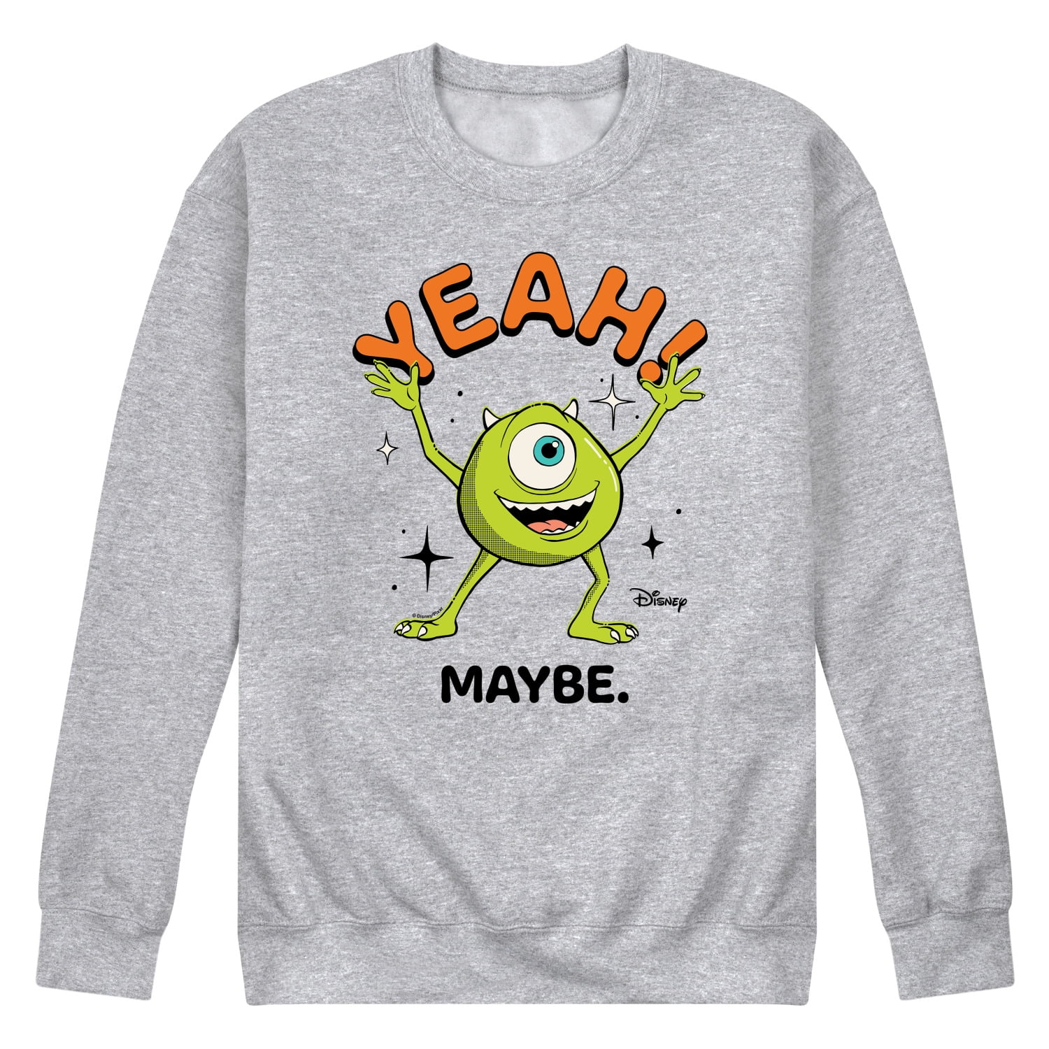 Monsters Inc. - Mike Yeah Maybe - Men's Crew Neck Fleece Pullover - Walmart.com