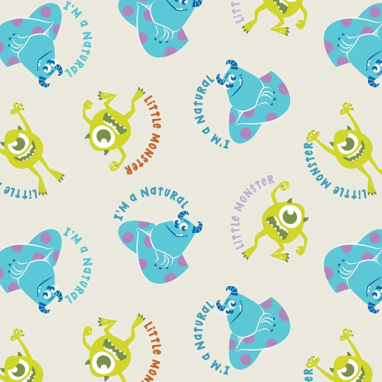 Brand Monsters Inc Little Monsters Cream Cotton Fabric, Off-White ...