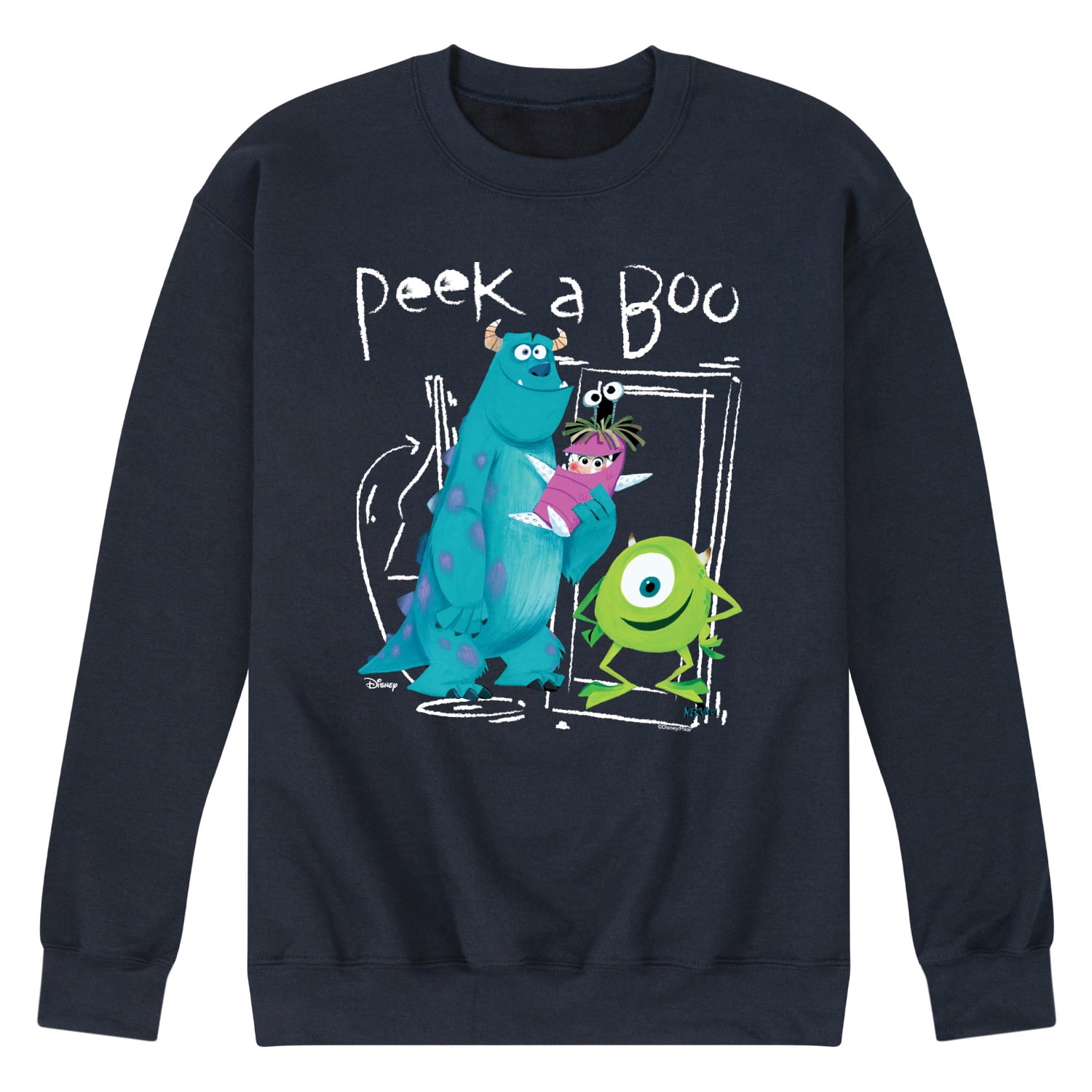 Monsters Inc. - Peek A Boo - Men's Crew Neck Fleece Pullover - Walmart.com