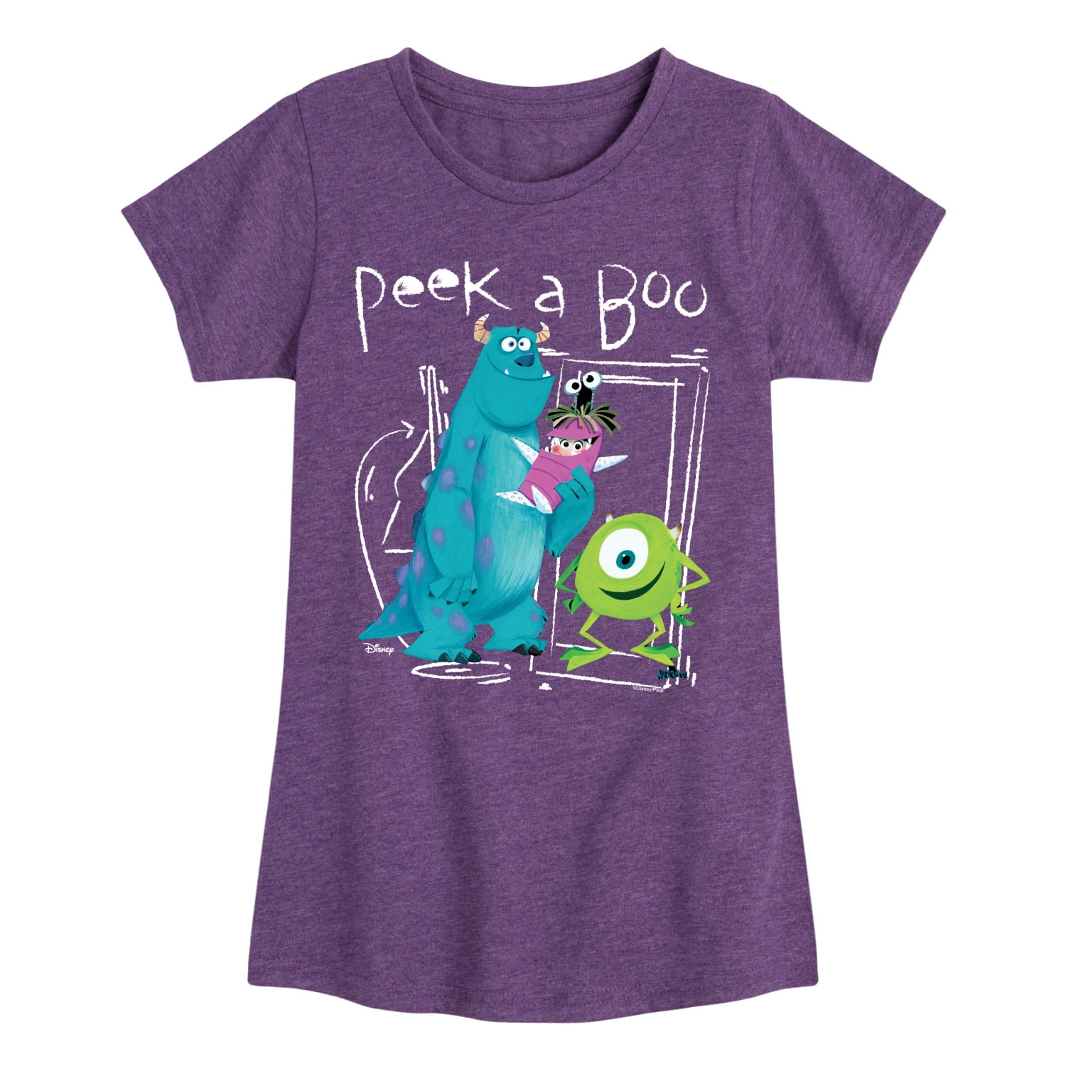 Monsters Inc. - Peek A Boo - Toddler & Youth Girls Short Sleeve Graphic ...