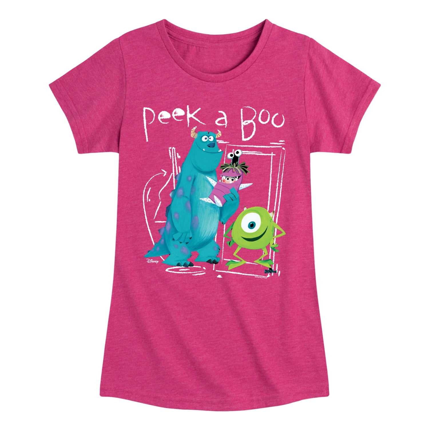 Monsters Inc. - Peek A Boo - Toddler & Youth Girls Short Sleeve Graphic ...