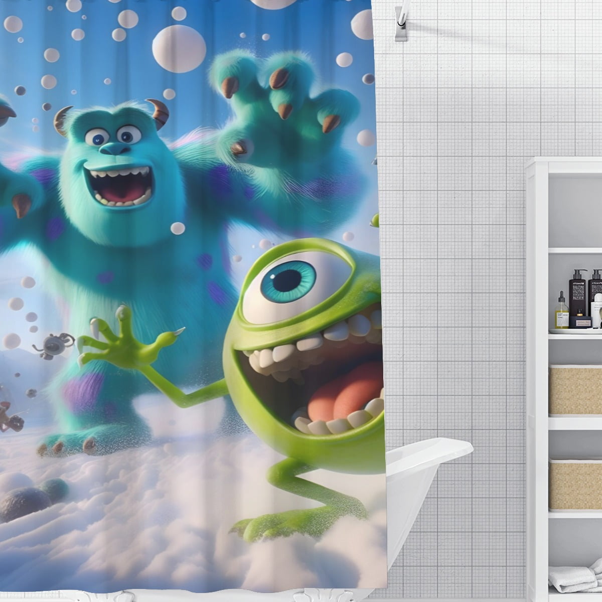 Monsters, Inc Shower Curtain 35*70.8 Inches Waterproof And Durable ...