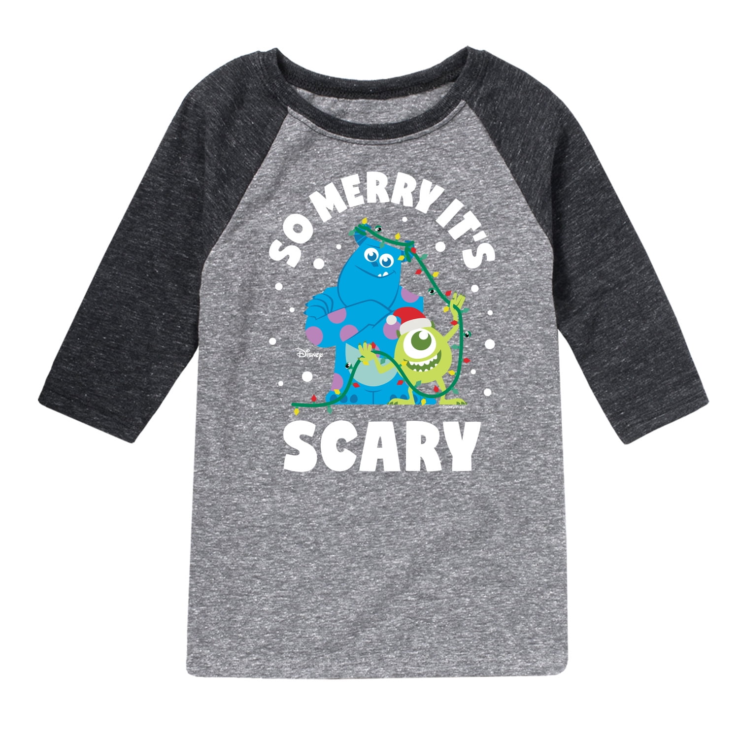 Monsters Inc - So Merry Its Scary - Toddler And Youth Raglan Graphic T ...