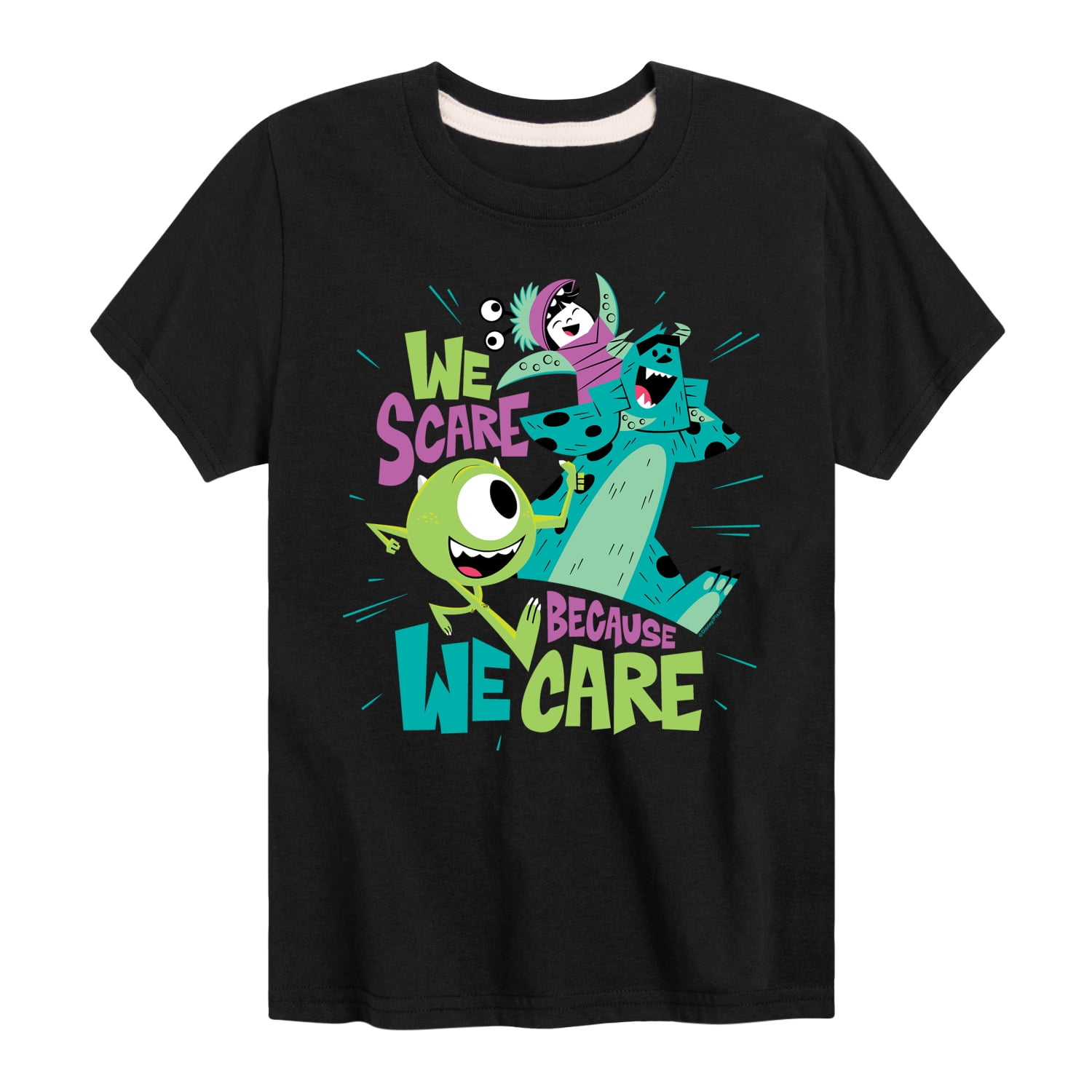 Monsters Inc. - We Scare Because We Care - Toddler & Youth Short Sleeve Graphic T-Shirt ...