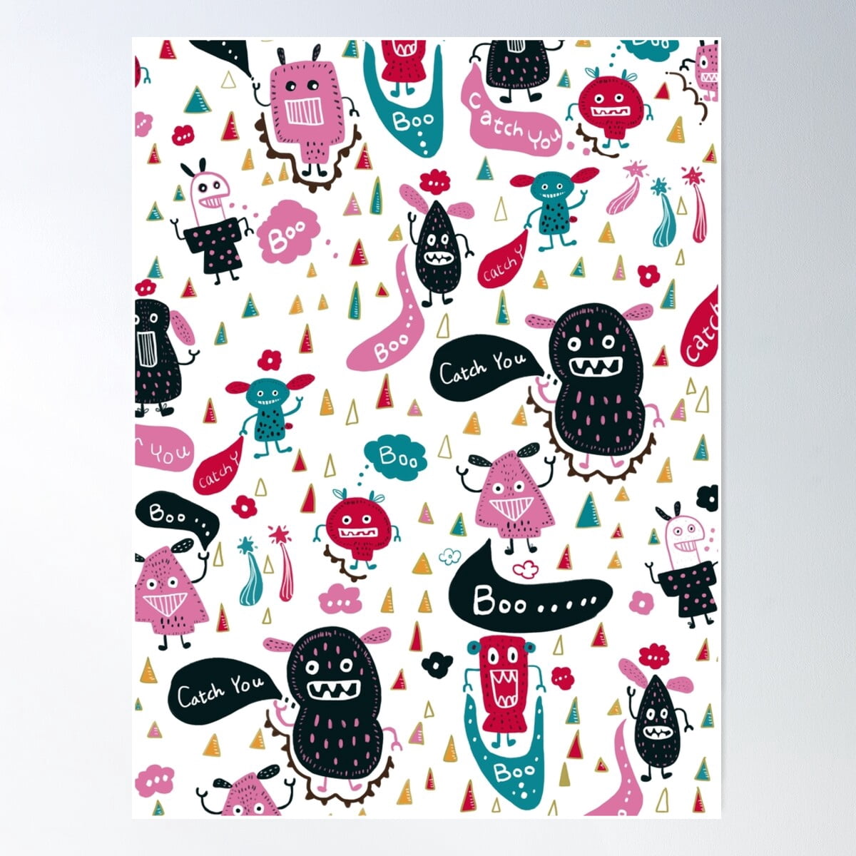 Monsters Poster Wall Art, Modern Wall Decor For Living Room Bedroom ...