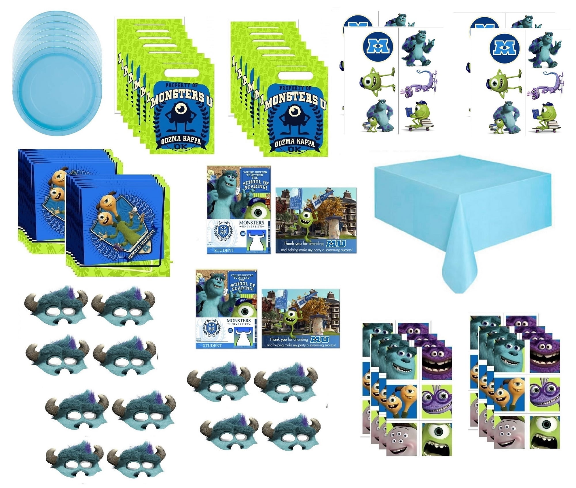 Monsters University Birthday Party Supplies Bundle Pack for 16 includes ...