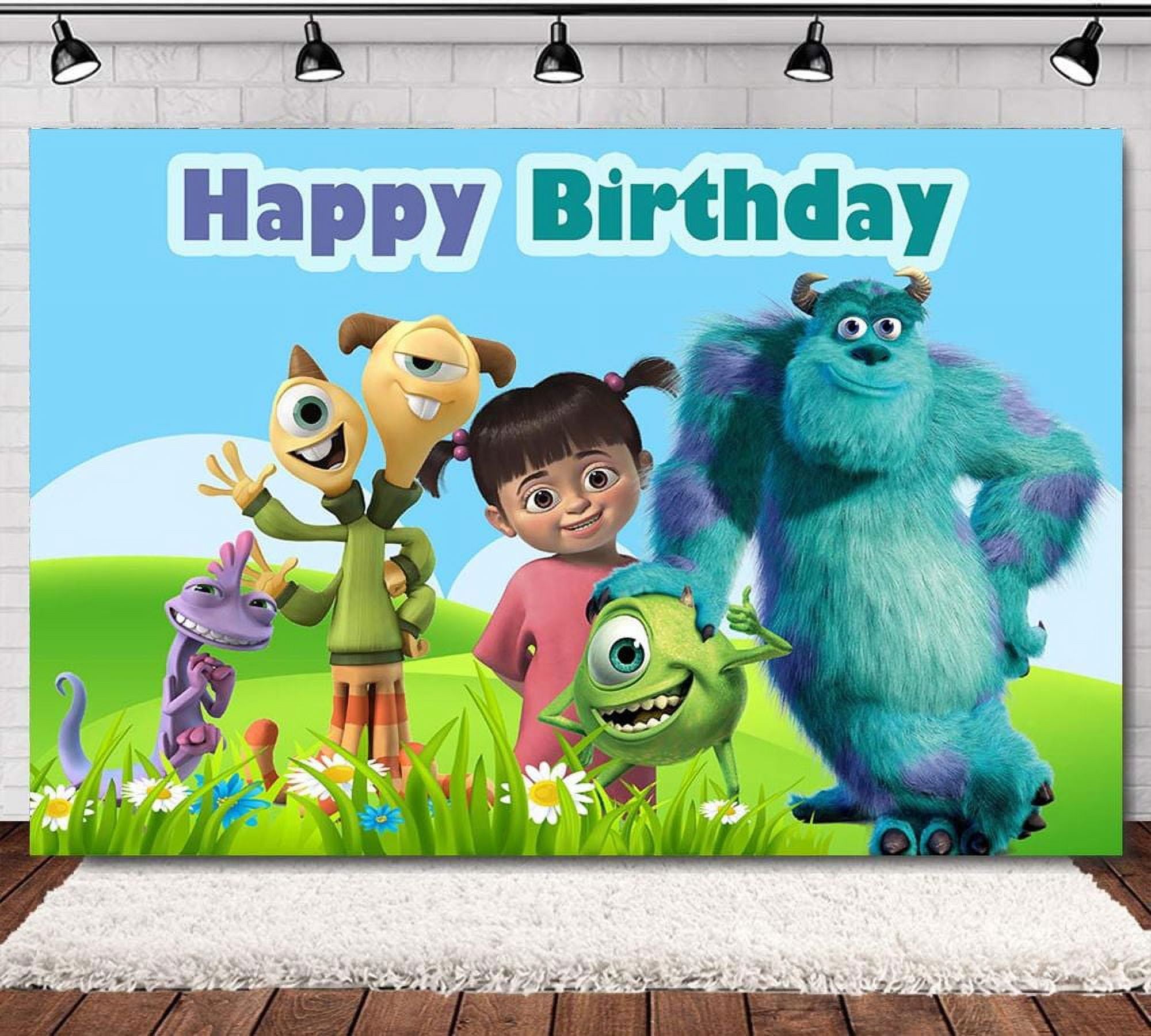 Monsters University Cartoon Theme Birthday Flag Background Banner ...