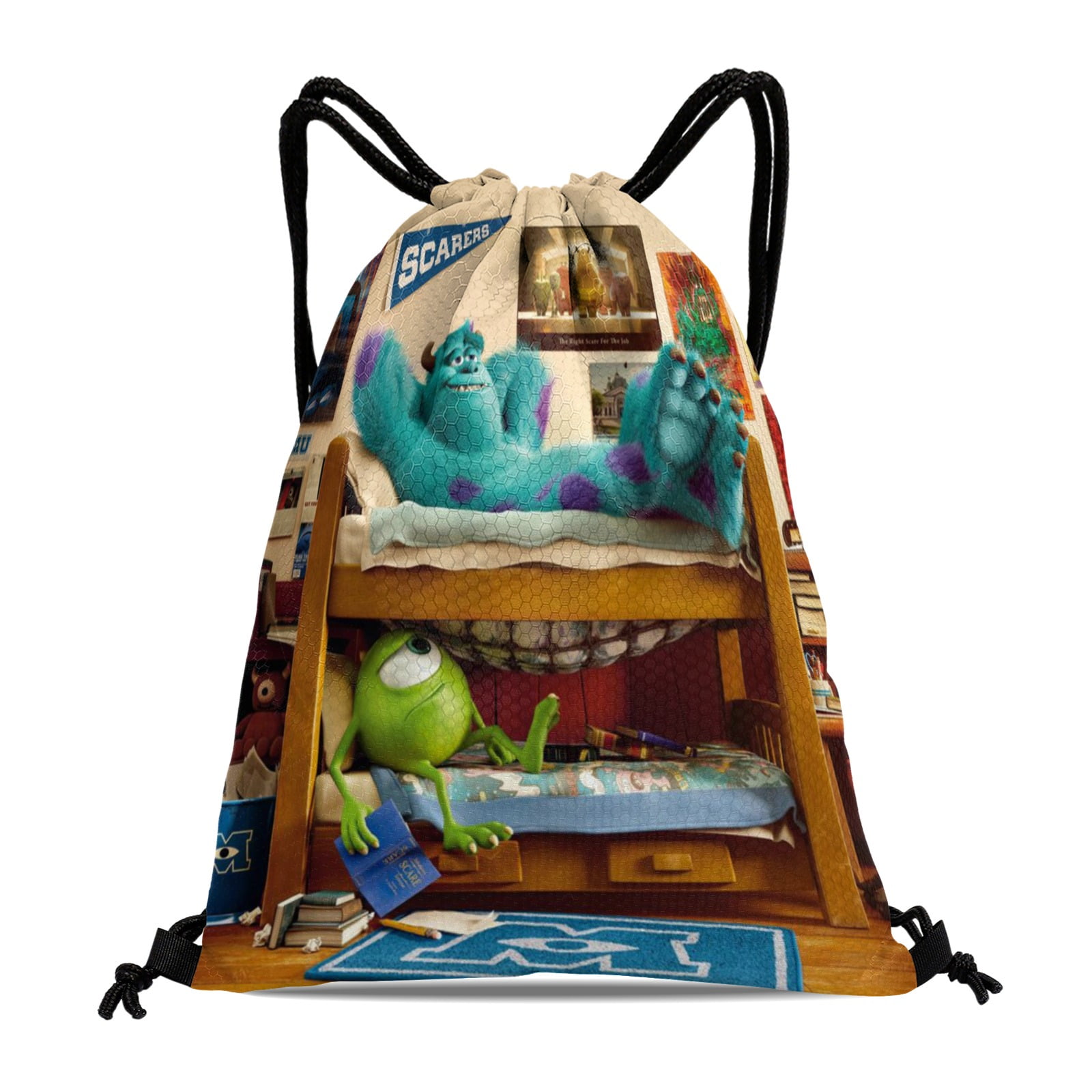 Monsters University Drawstring Bag:Waterproof design, suitable for fitness, hiking, yoga ...