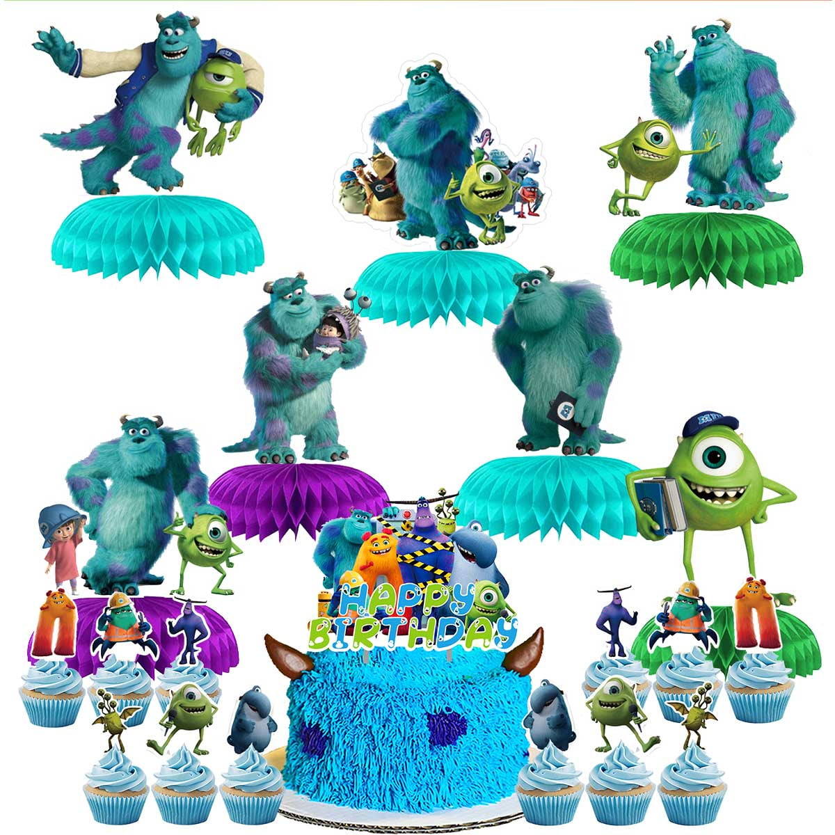 Monsters University Inc Party Supplies Honeycomb Centerpieces Table ...