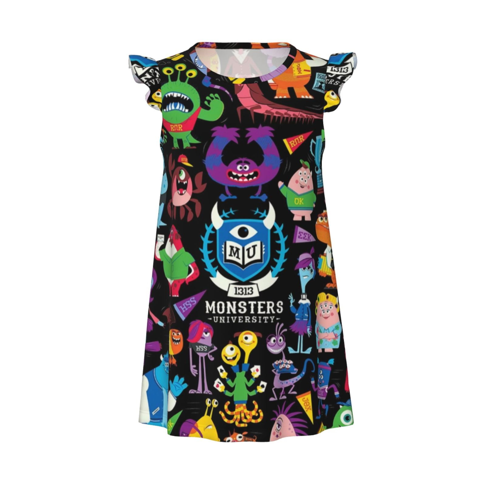Monsters University Little Girls Nightgowns Soft Flutter Sleeve Night ...
