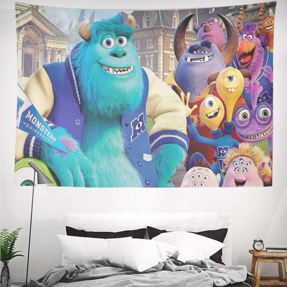Monsters University Tapestry Gift Wall Hanging Backdrop for Room ...