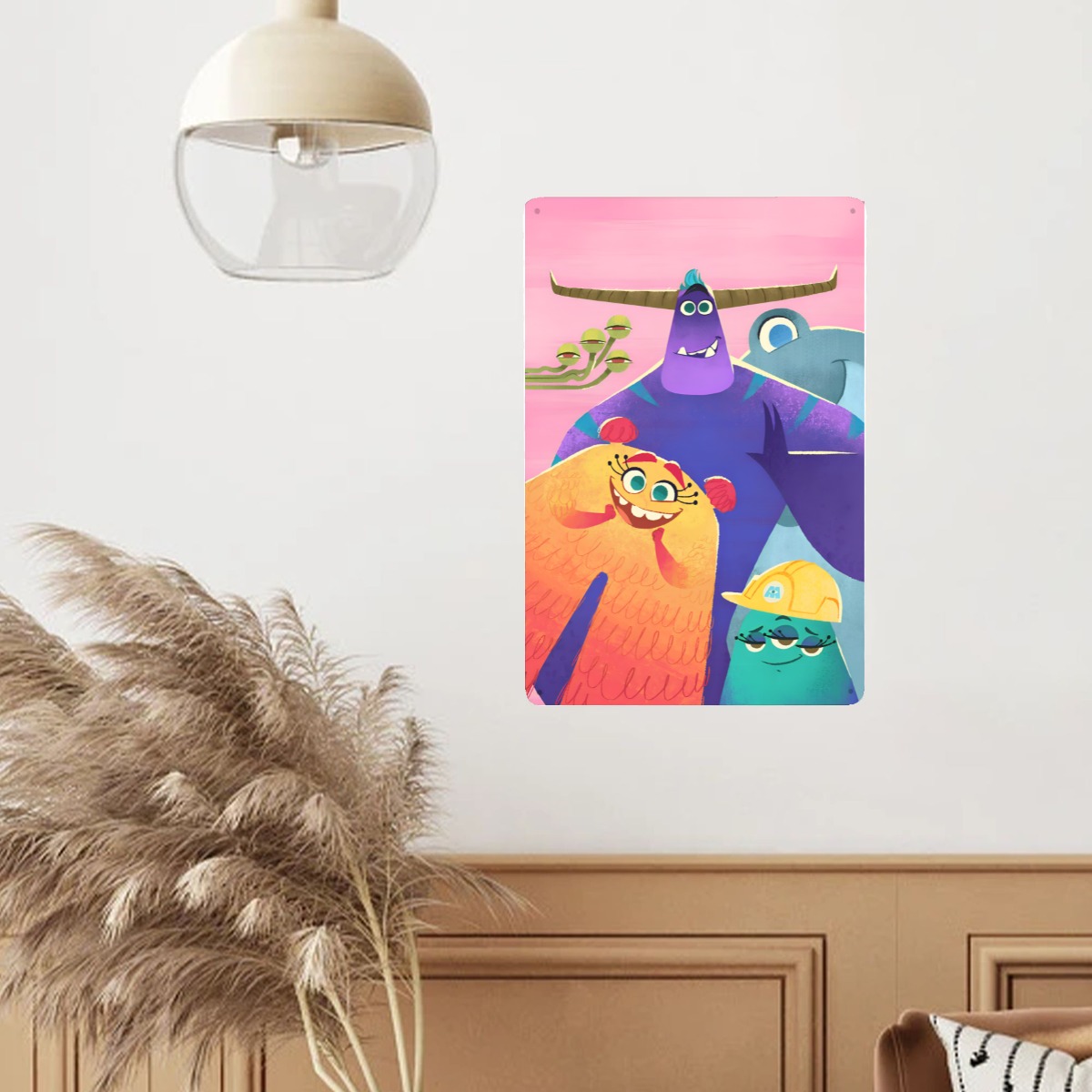 Monsters At Work watercolor suitable for fans of girls or boys, 1 metal ...