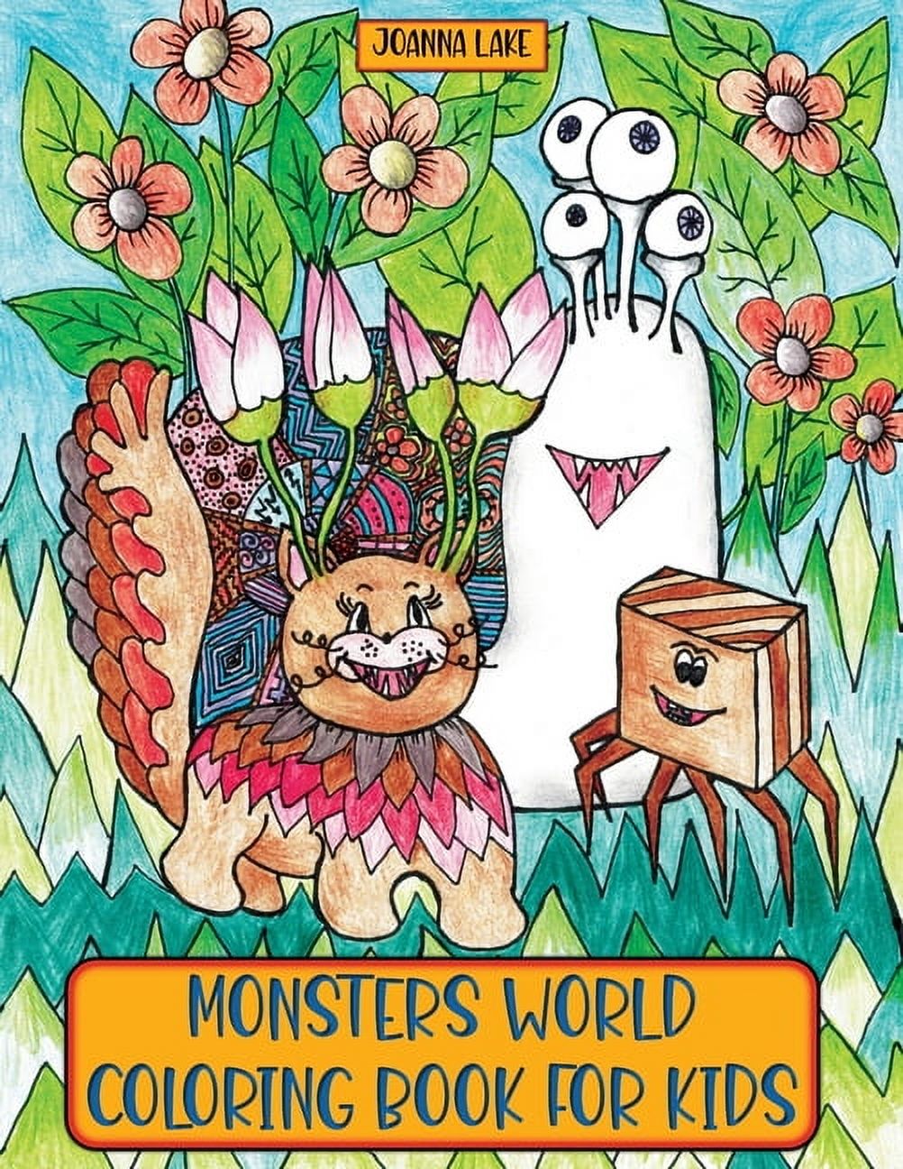 Monsters World Coloring Book for Kids: Hand-drawn cute and creepy ...