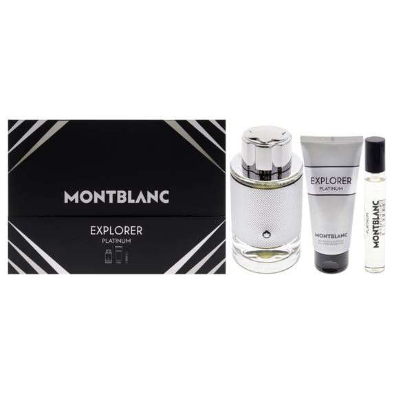 Mont Blanc Explorer Platinum , 3 Pc Gift Set 3.3oz EDP Spray, 0.25oz ...