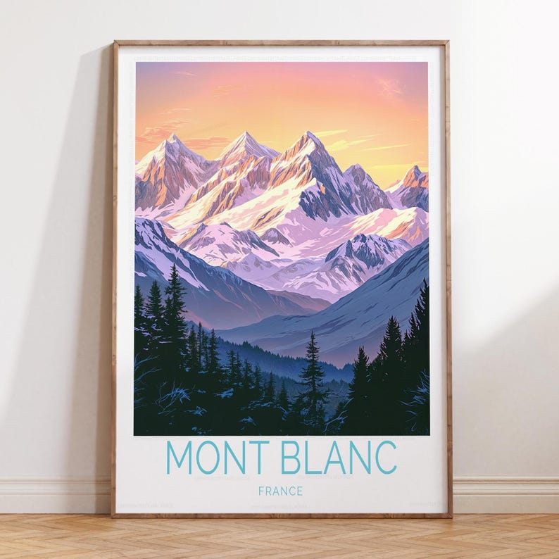 Mont Blanc France Print – Wall Art, Mont Blanc Poster, Wedding ...