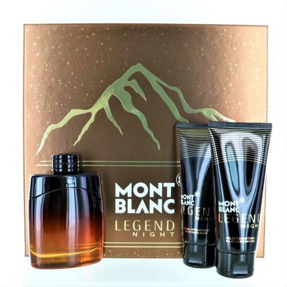 Mont Blanc Legend Night Men's 3-Piece Gift Set - 3.3 oz Eau De Parfum ...