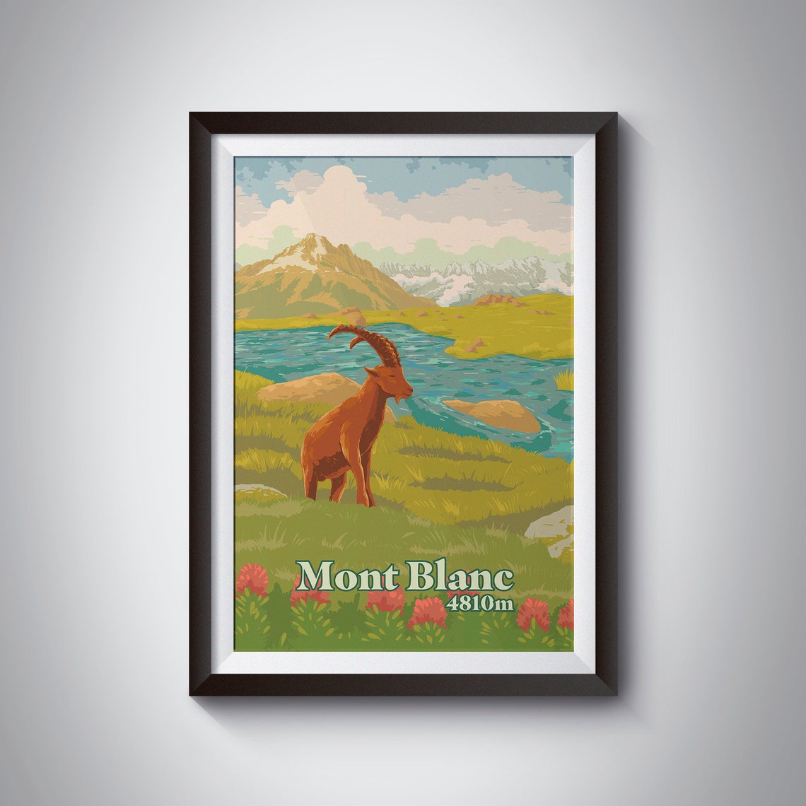 Mont Blanc Travel Poster, French Alps Print, France Art, Italy ...