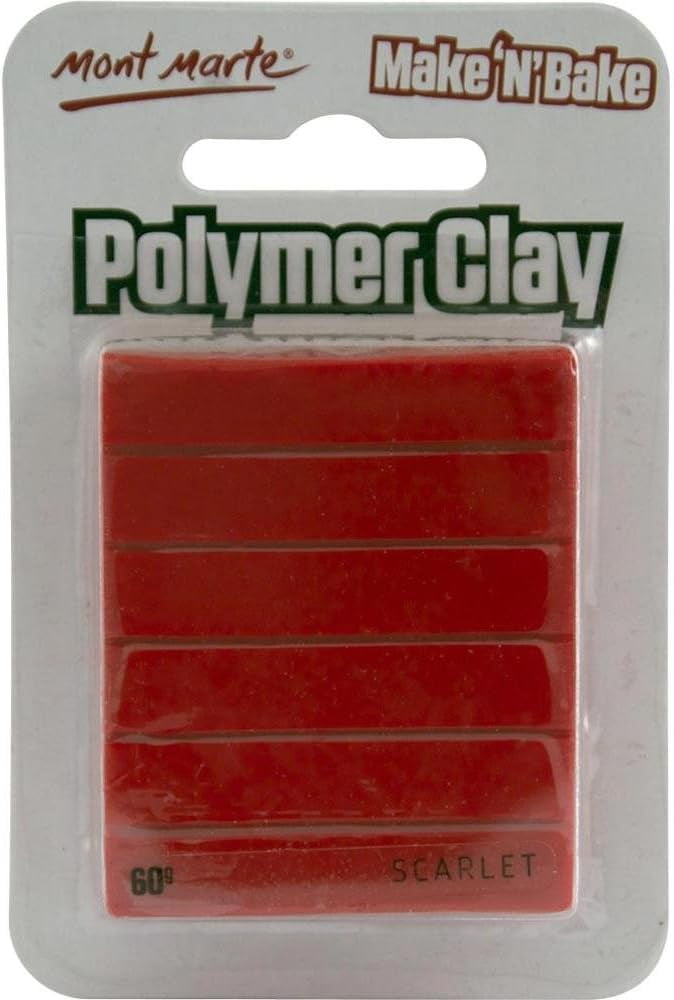 Mont Marte M.M. Make N Bake Polymer Clay 60G - Scarlet - Walmart.com