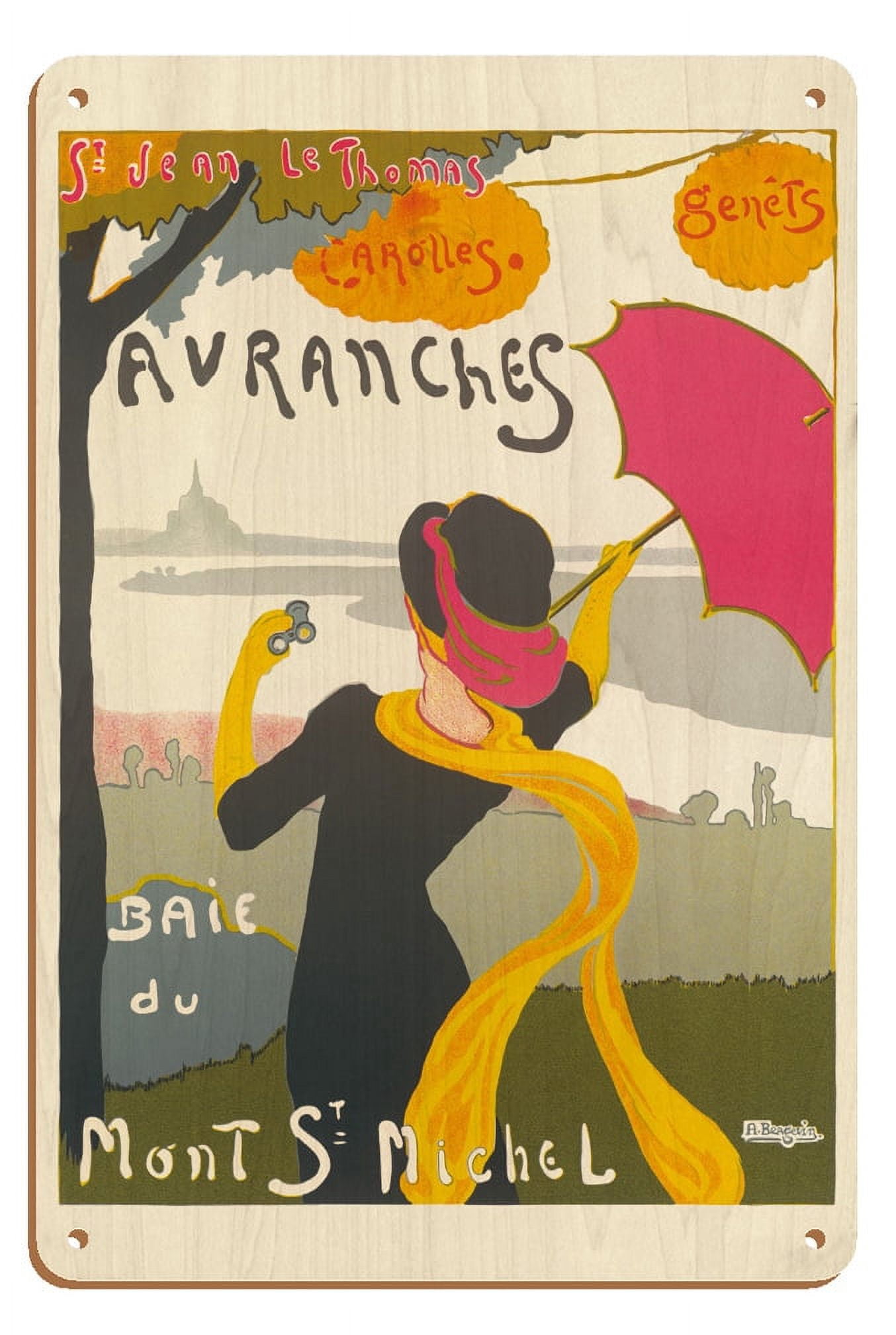 Mont-Saint-Michel Island - Avranches France - Vintage Travel Poster by ...