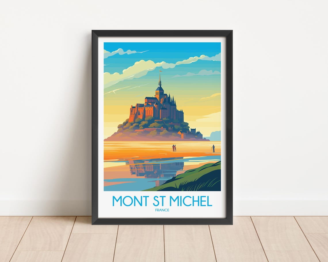 Mont St Michel Poster France Scenic Historic Wall Art Print, Unframed ...