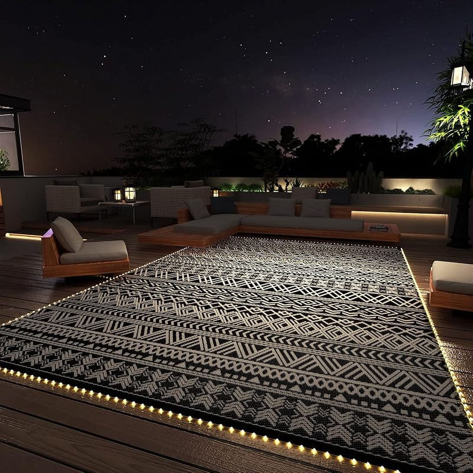 MontVoo Outdoor Rug Carpet Waterproof 5x8 Outdoor Patio Rug Mat ...