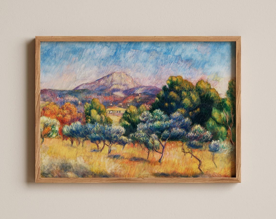 Montagne Sainte-Victoire Print, Pierre-Auguste Renoir Landscape, Golden ...