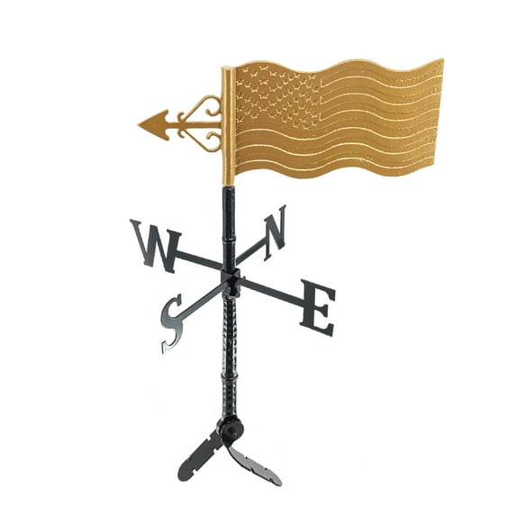 Montague Metal Products - 26" Aluminum American Flag Weathervane - Gold ...
