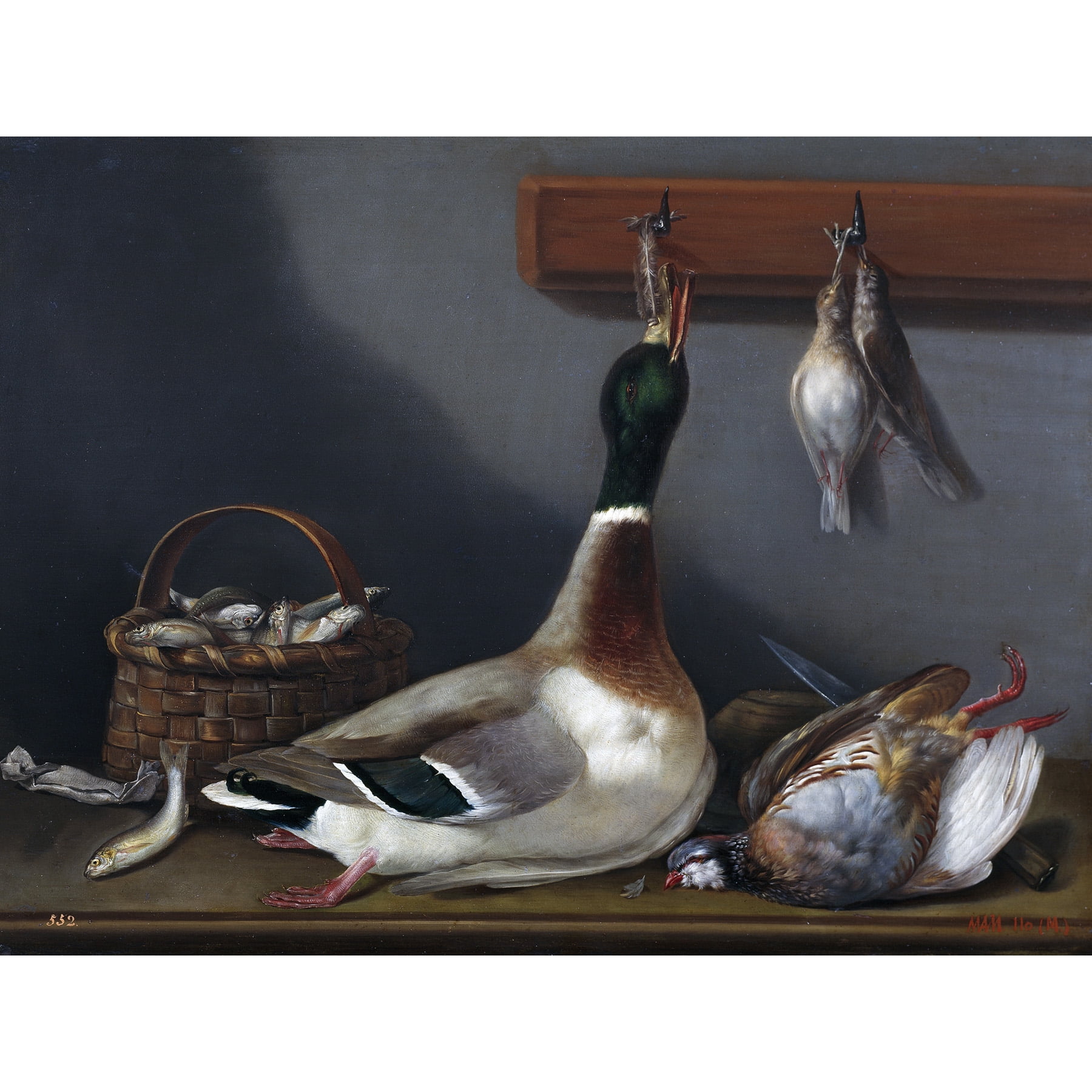 Montalvo Still Life Game Ducks Birds Fish Painting Extra Large Art ...