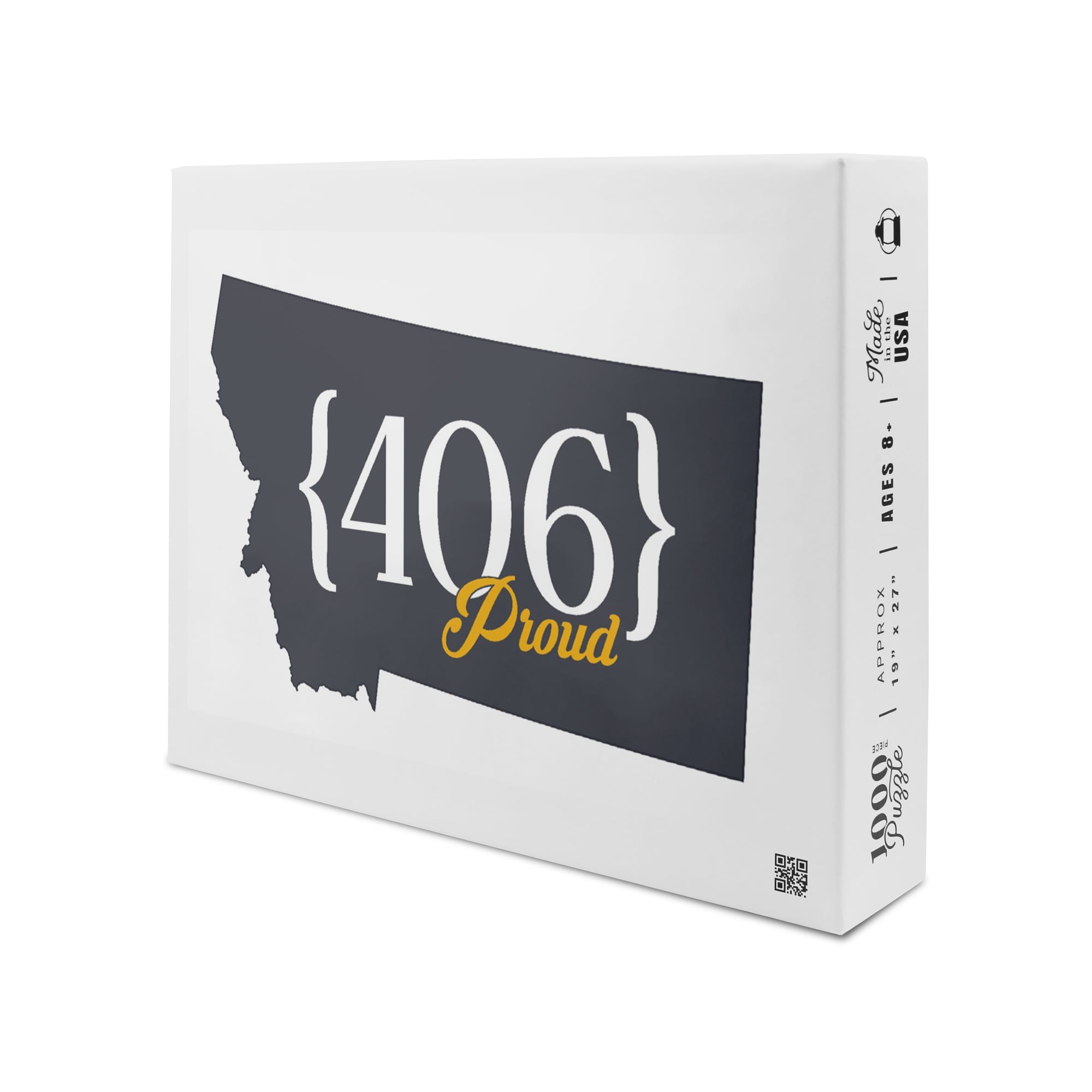 Montana, 406 Proud, Home State, Gray on White (1000 Piece Puzzle, Size ...