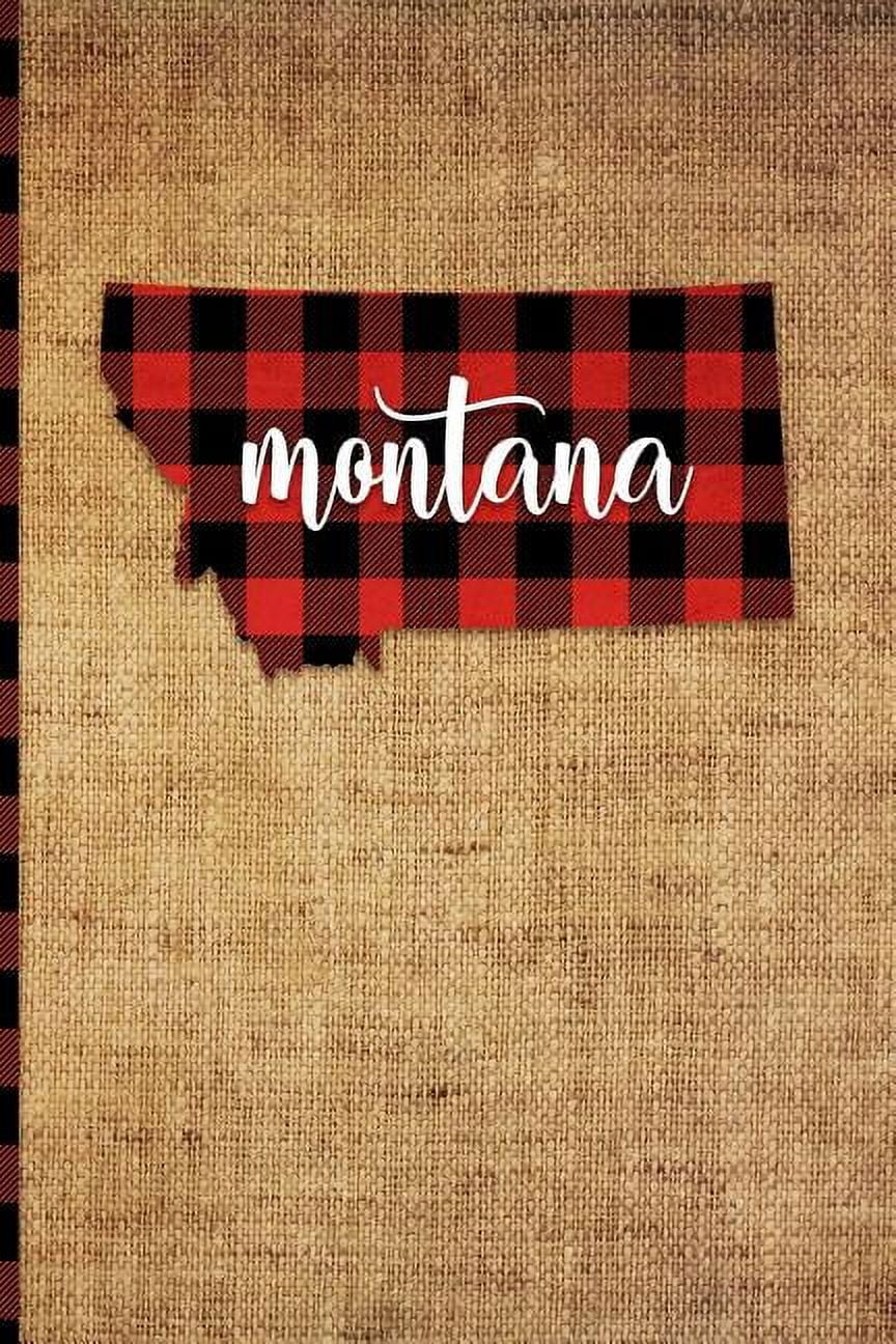 Montana: 6' x 9' | 108 Pages: Buffalo Plaid Montana State Silhouette ...