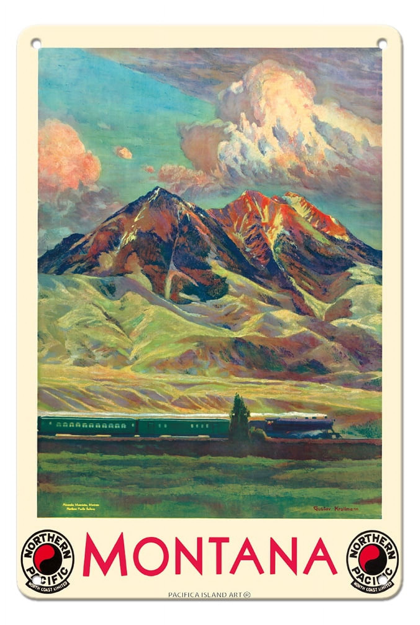 Montana - Absaroka Mountains - Northern Pacific Railway - Vintage ...
