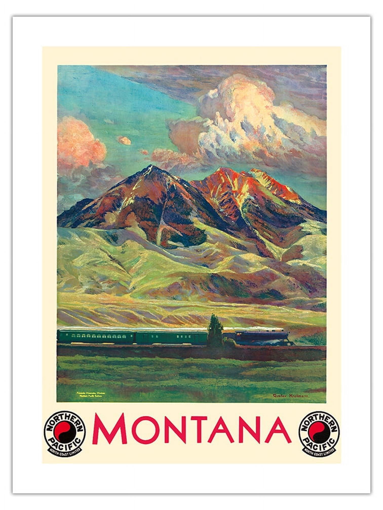 Montana - Absaroka Mountains - Northern Pacific Railway - Vintage ...