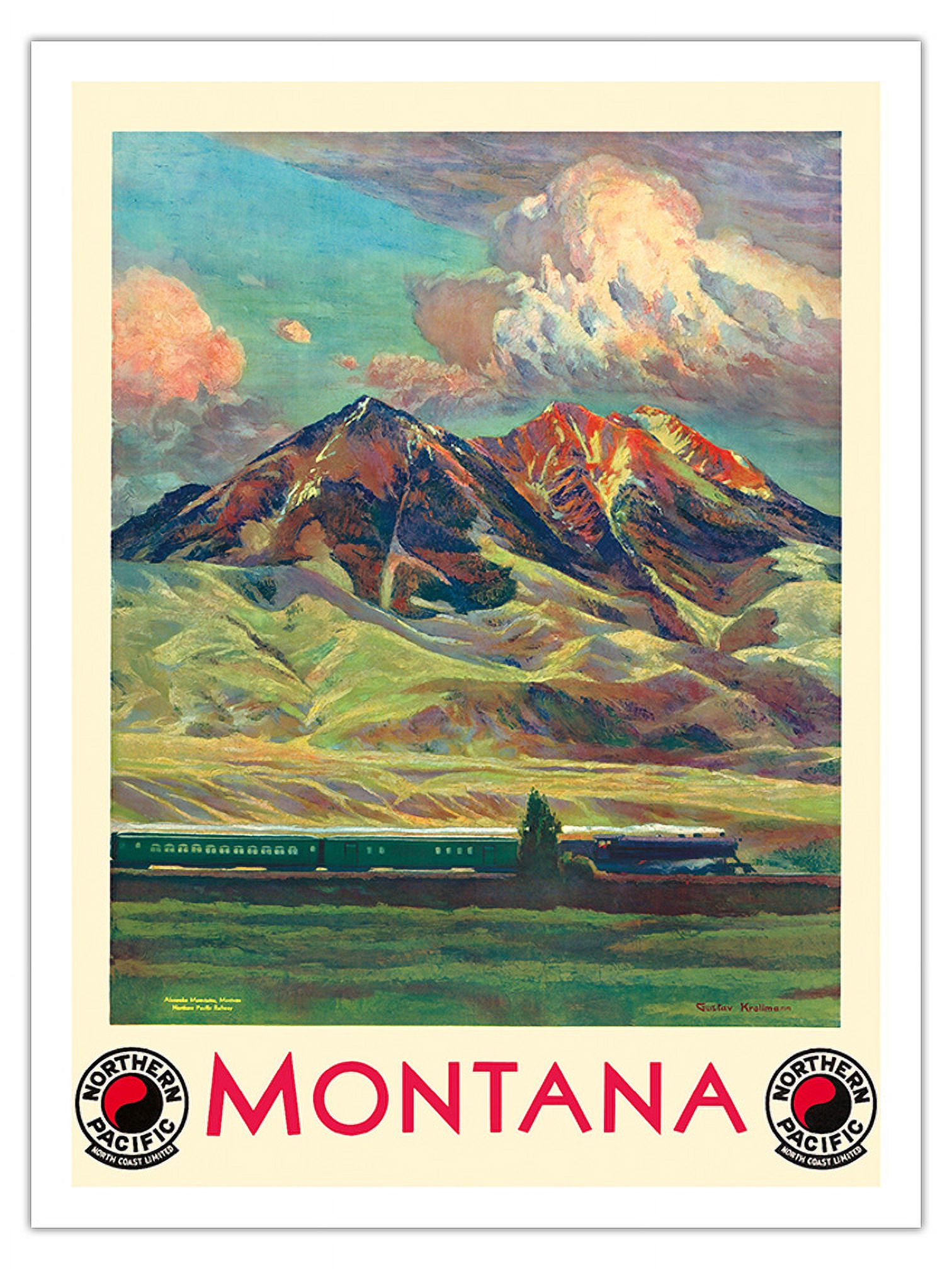 Montana - Absaroka Mountains - Northern Pacific Railway - Vintage ...