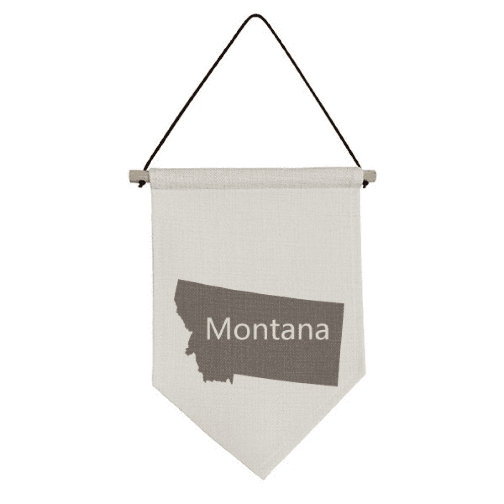 Montana America USA Map Outline Canvas Flag Hanging Wall Art Decor ...