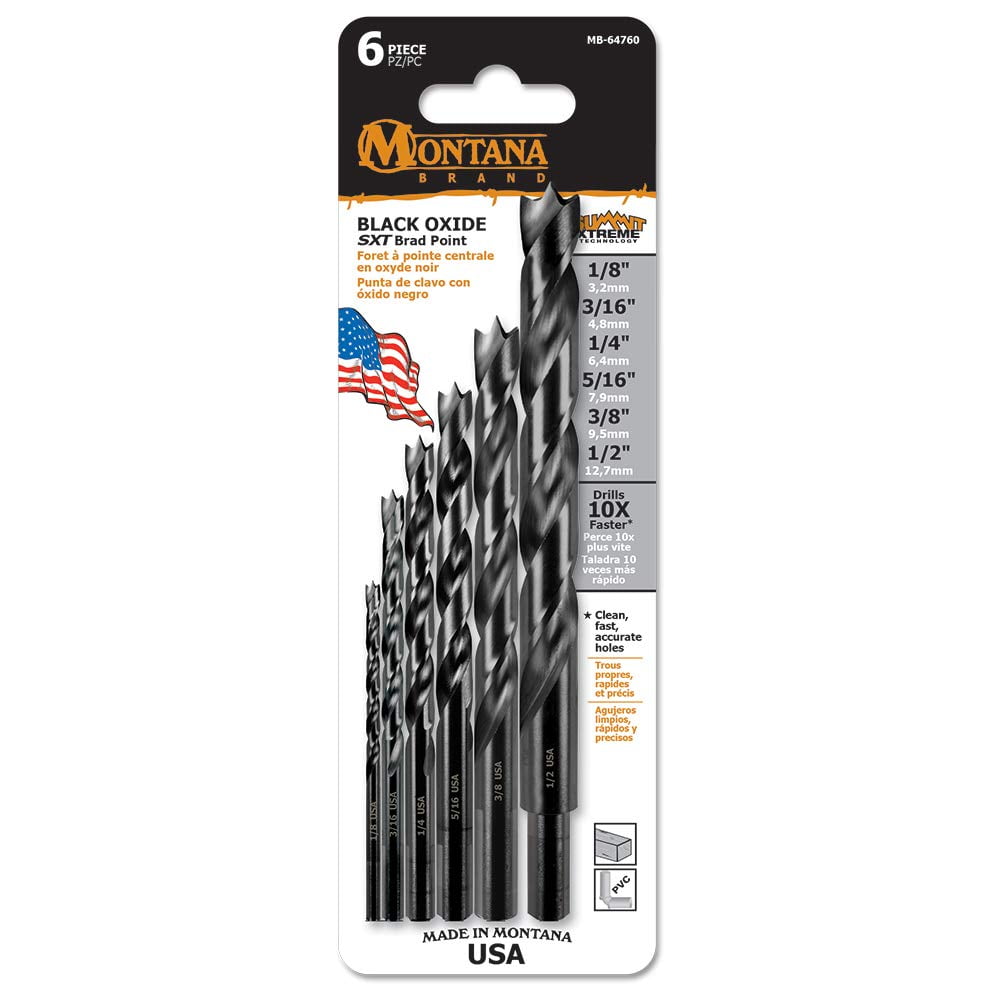 Montana Brand 6pc Brad Point Drill Set - Walmart.com